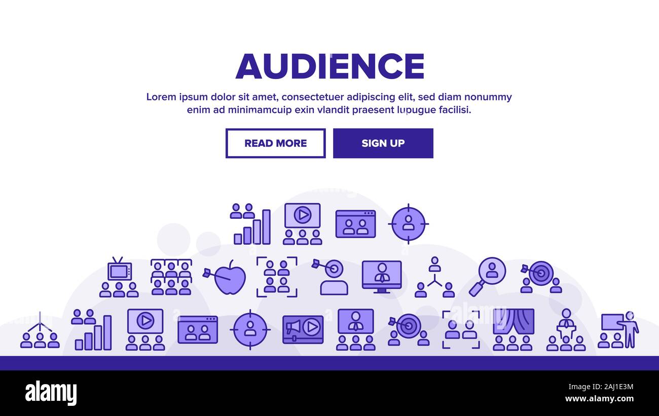 Audience Social Group Landing Header Vector Stock Vector Image & Art ...