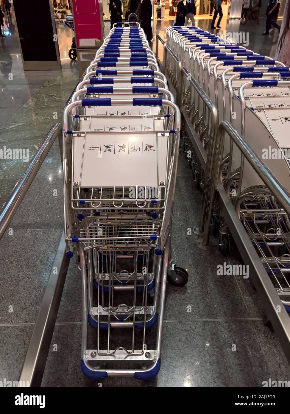 Pile of passenger carts at the airport Stock Photo - Alamy