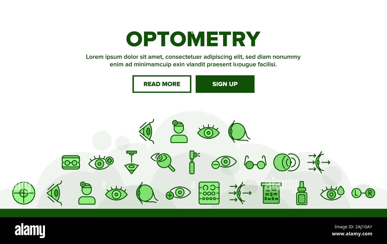 Optometry Eye Health Landing Header Vector Stock Vector Image & Art - Alamy