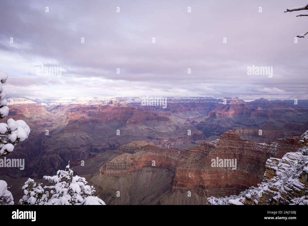 The Grand Canyon during a cold, overcast winter day Stock Photo - Alamy