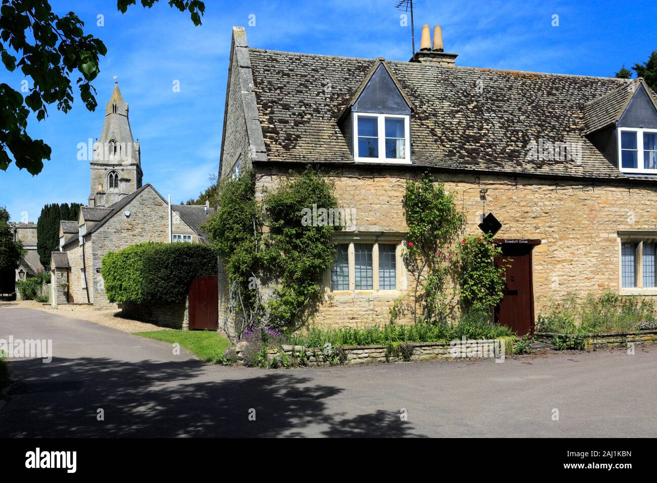 Summer view of St Marys Parish Church, Duddington village ...