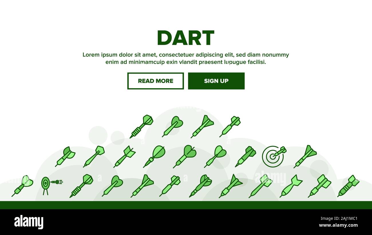 Dart For Play Game Landing Header Vector Stock Vector Image & Art - Alamy