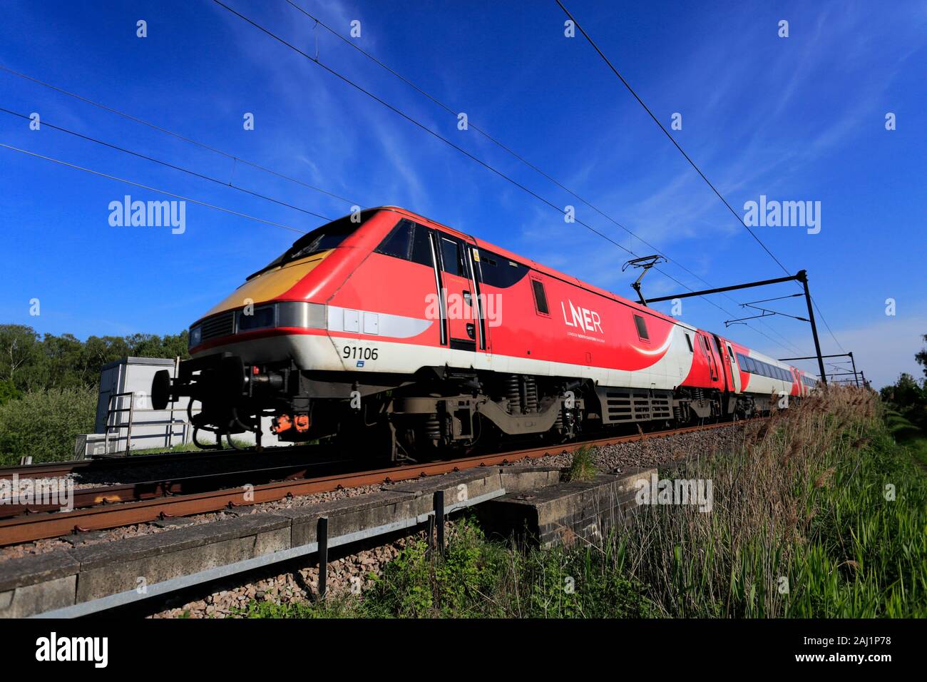 91106 LNER train, London and North Eastern Railway, East Coast Main Line Railway, Grantham ...