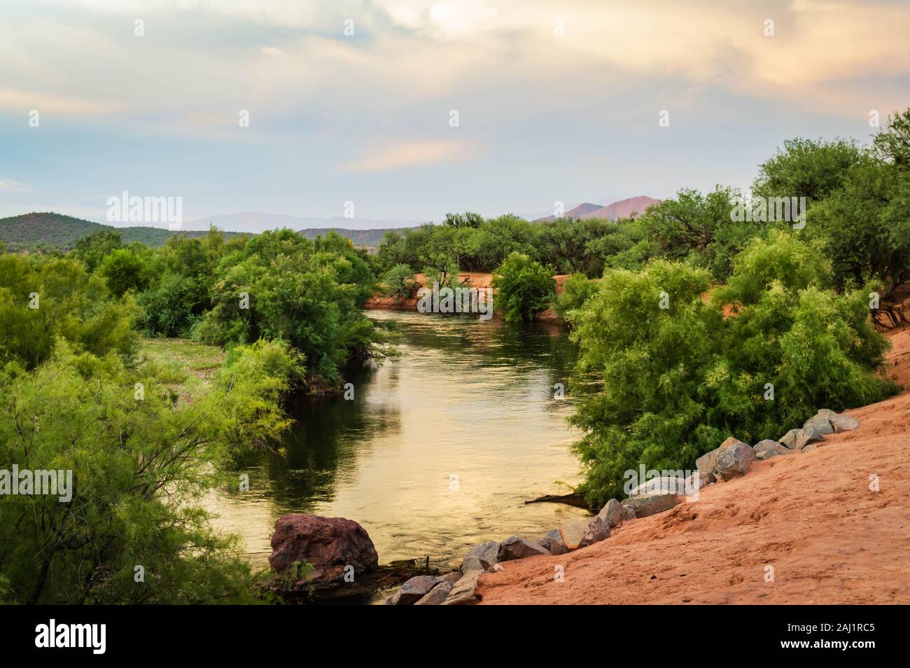 View of the Salt River at the Lower Salt River recreation area near ...