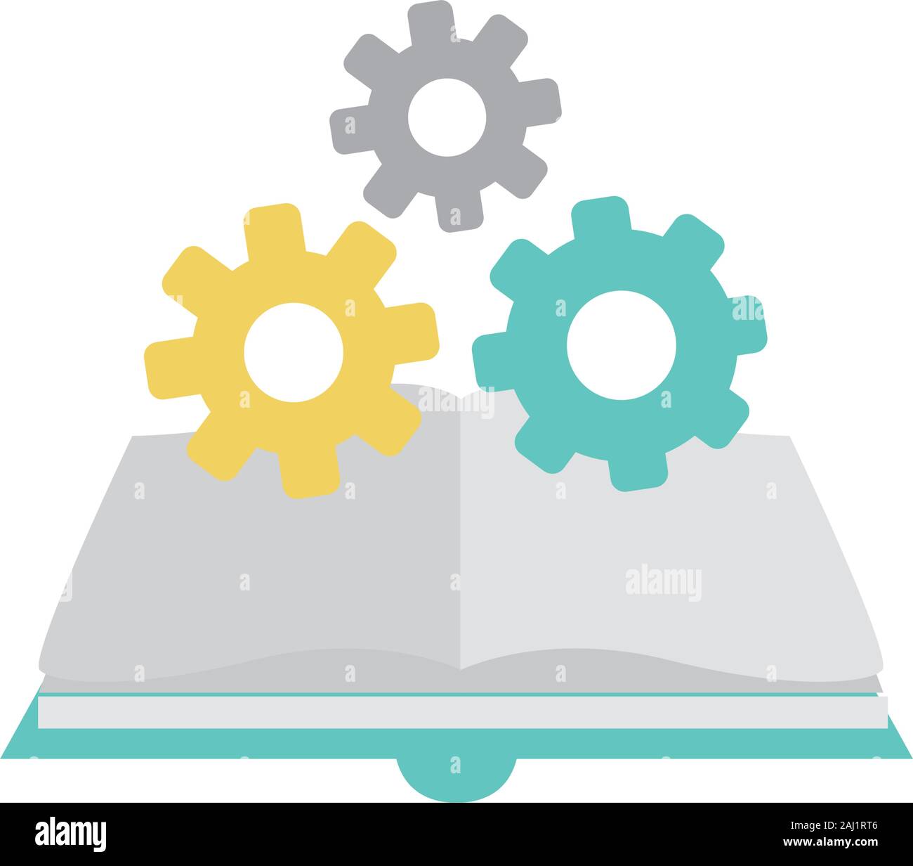 colorful gear wheels and book Stock Vector Image & Art - Alamy