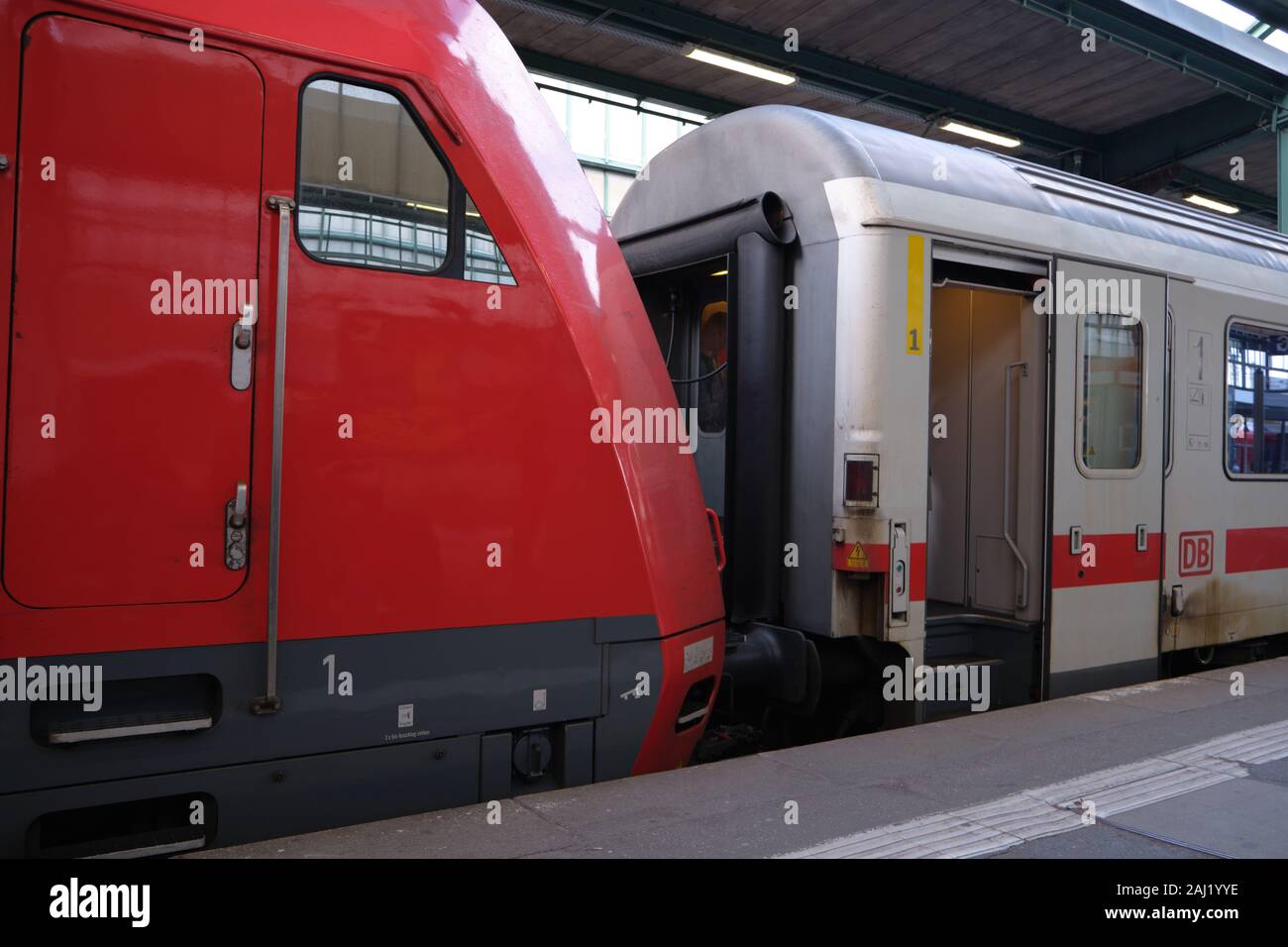 German Train with Open Door to 1st Class Stock Photo - Alamy