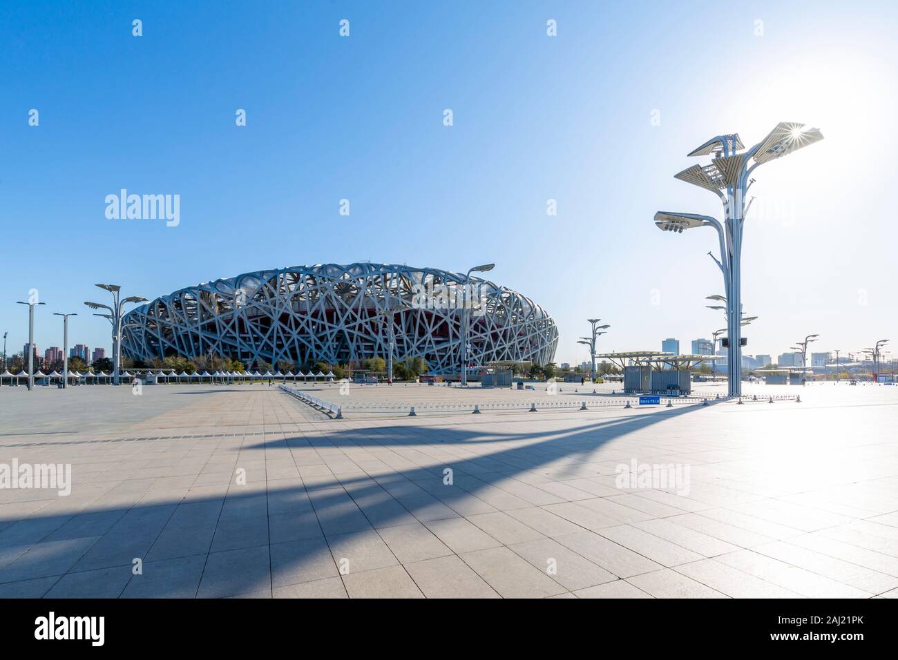 View of the National Stadium (Bird's Nest), Olympic Green, Xicheng ...