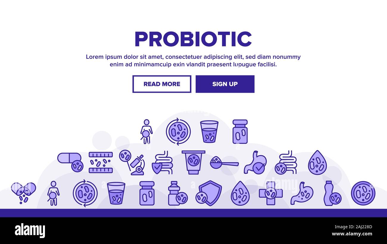 Probiotic Bacteria Landing Header Vector Stock Vector Image & Art - Alamy