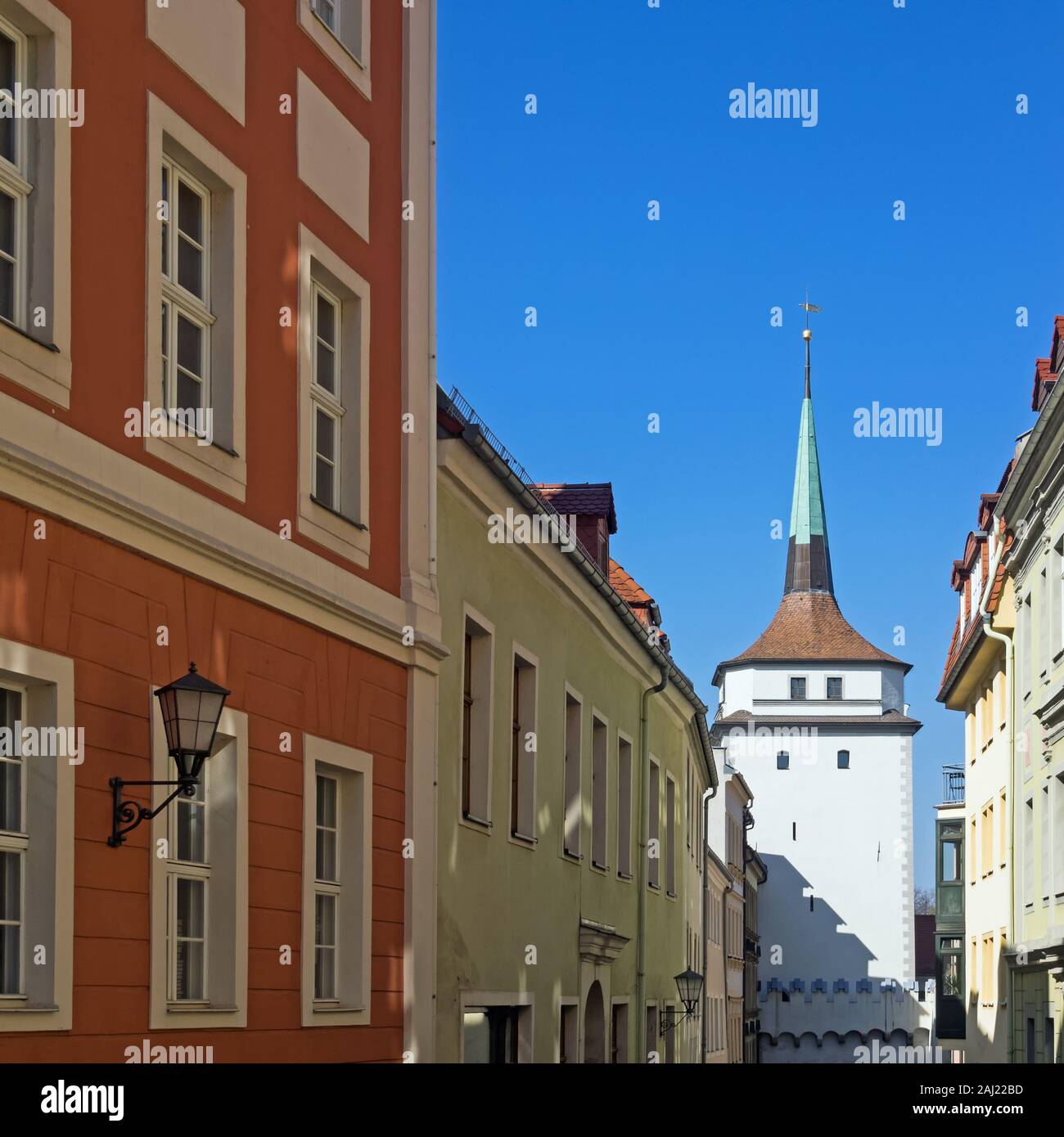 Old town of city Bautzen, Saxony, Germany, with historical tower Stock ...