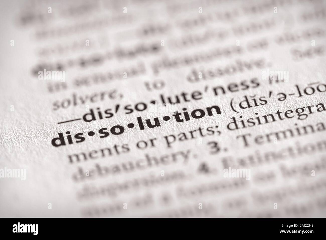Selective focus on the word “dissolution”. Many more word photos in my ...