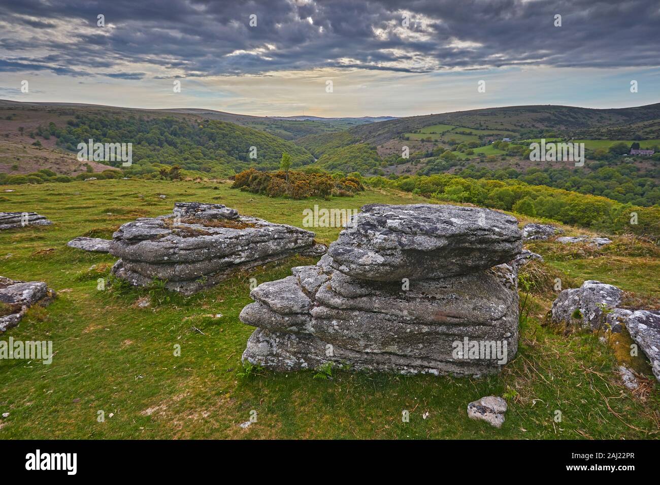 A massive granite boulder on Bench Tor, one of the classic features of ...