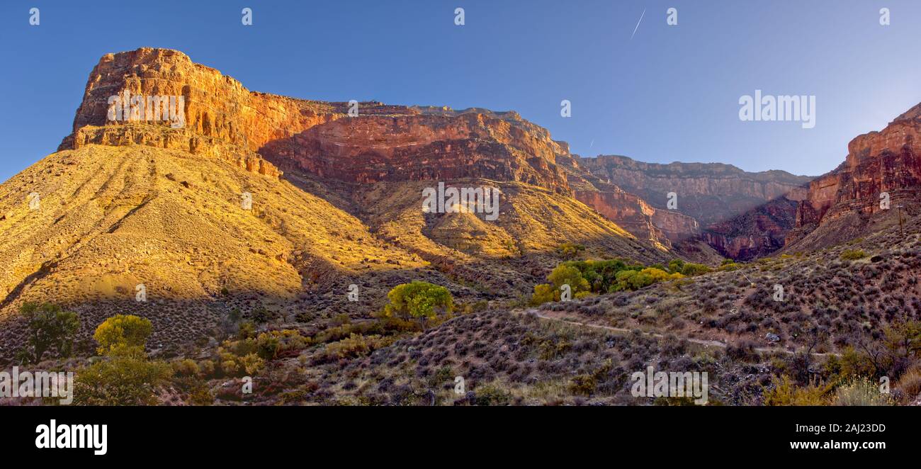 Bright Angel Canyon on the south rim of the Grand Canyon viewed just ...