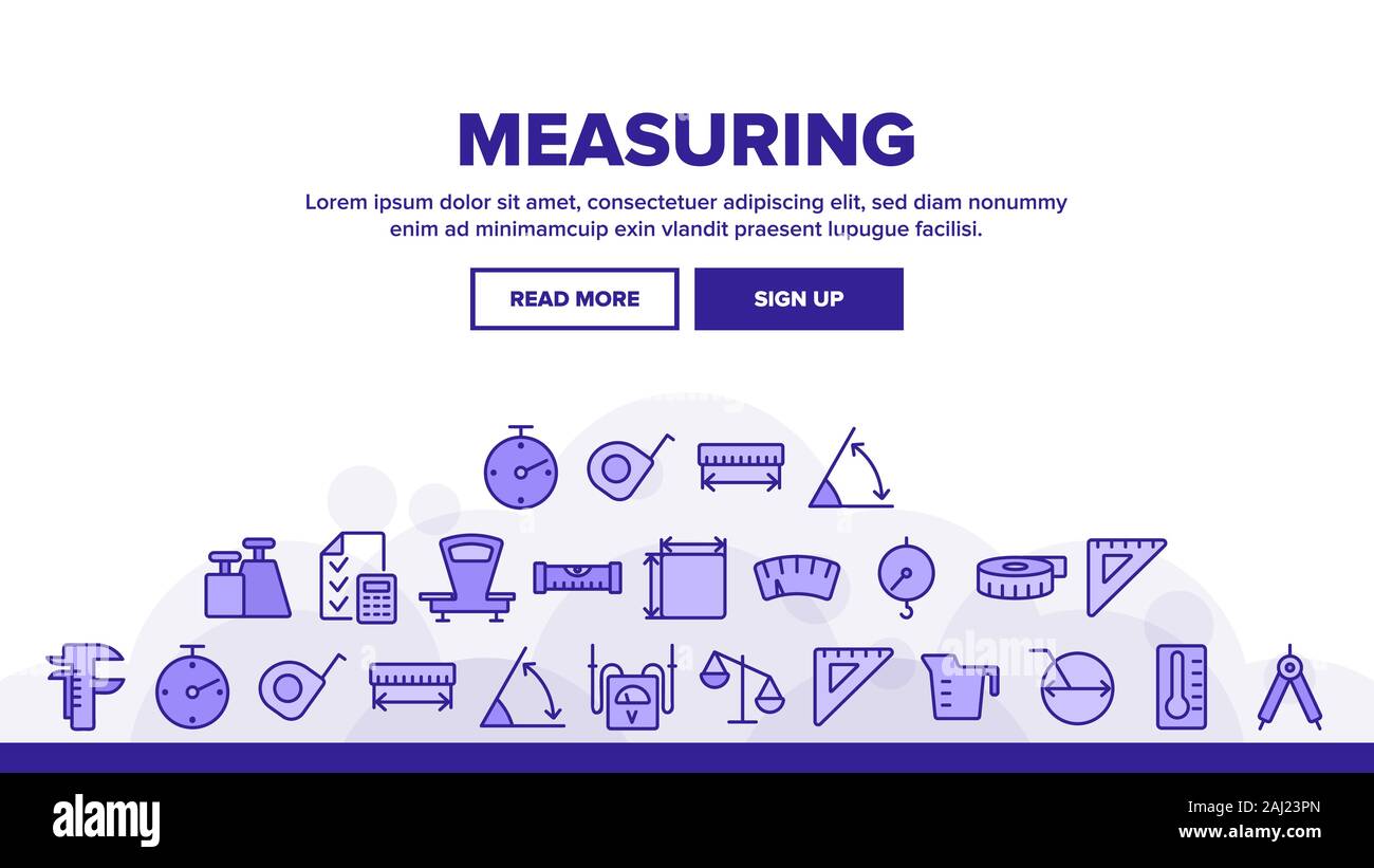 Measuring Equipment Landing Header Vector Stock Vector Image & Art - Alamy