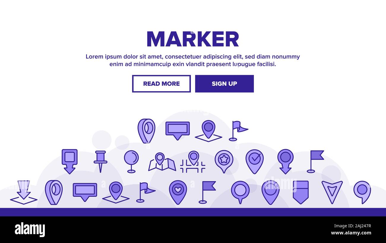 Marker Pointer Gps Map Landing Header Vector Stock Vector Image And Art Alamy