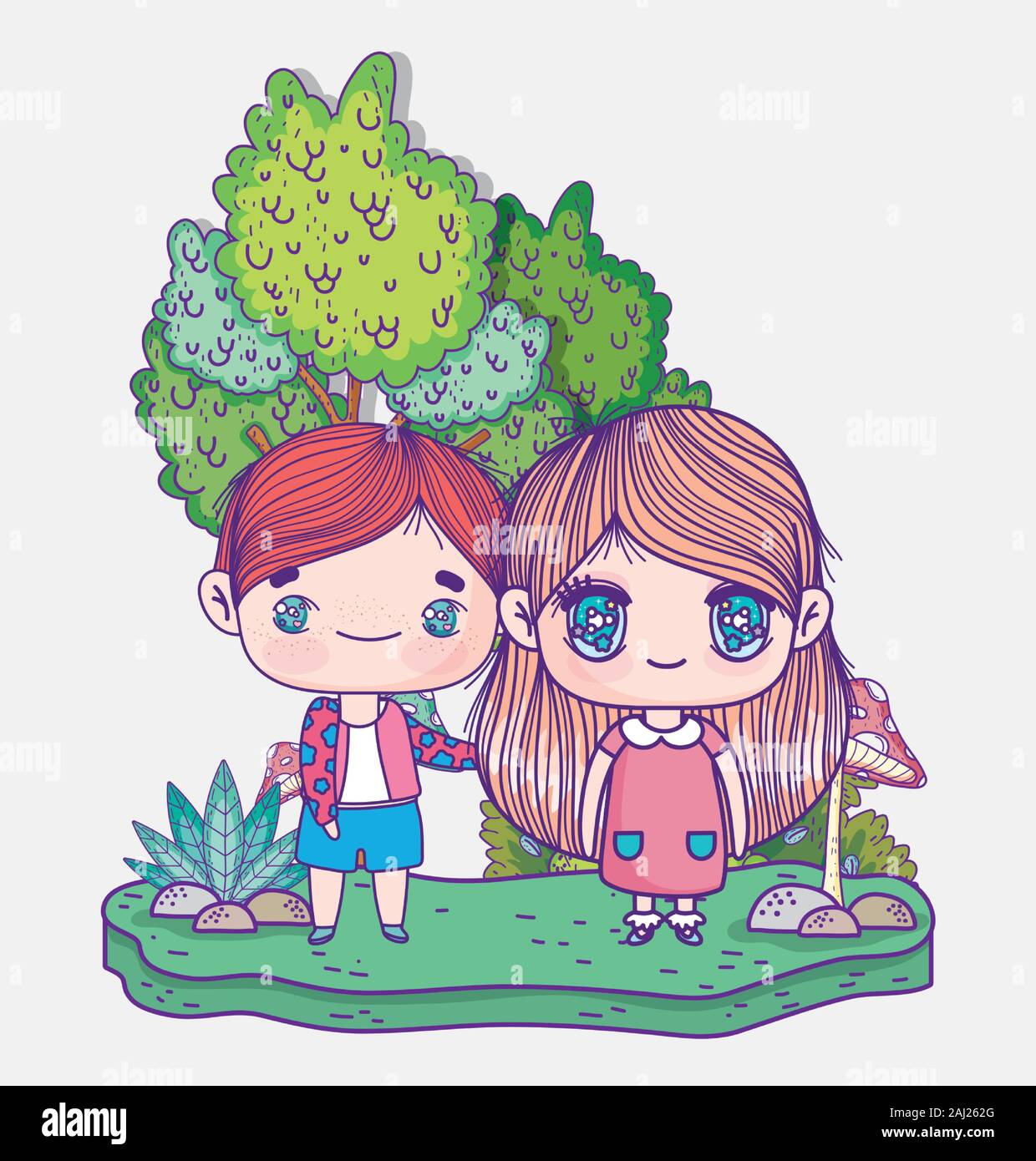 Anime Kids Playing