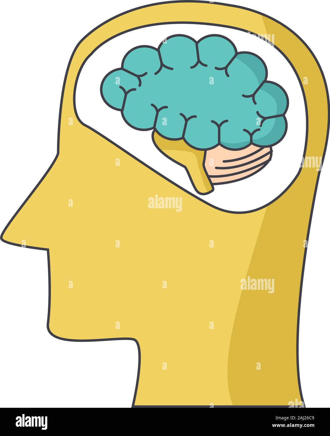profile head with brain icon, colorful design Stock Vector Image & Art ...