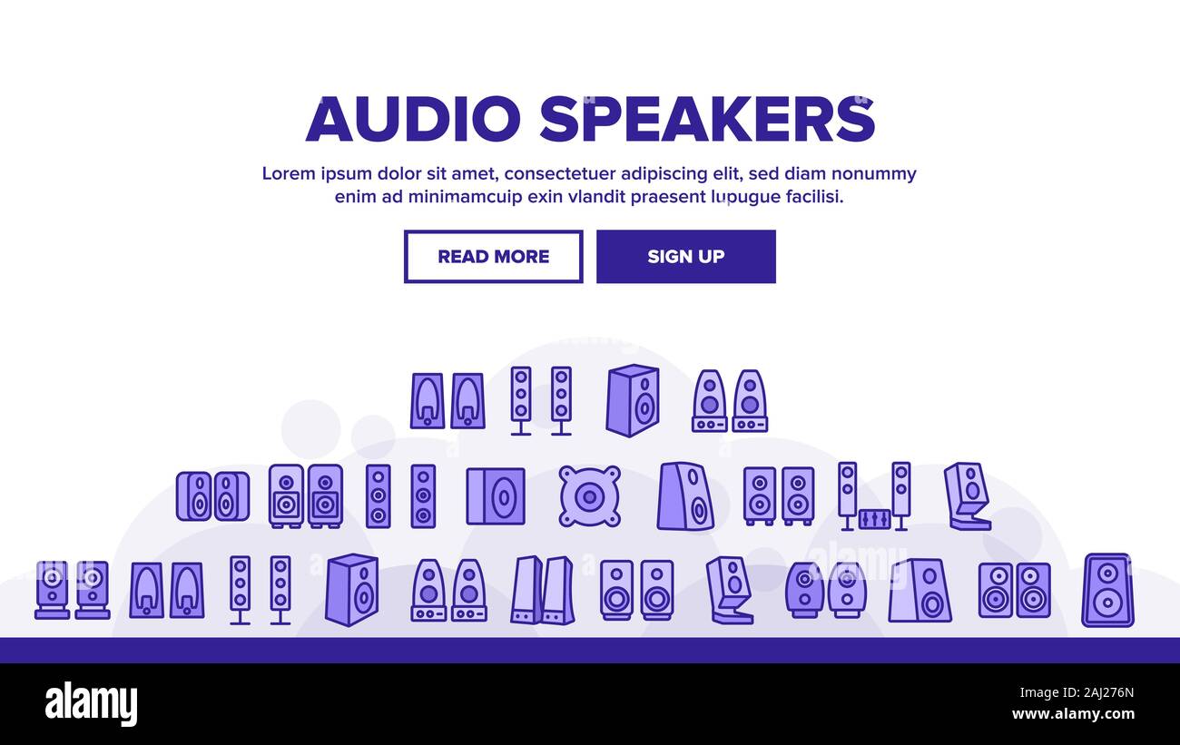 Audio Music Speakers Landing Header Vector Stock Vector Image & Art - Alamy