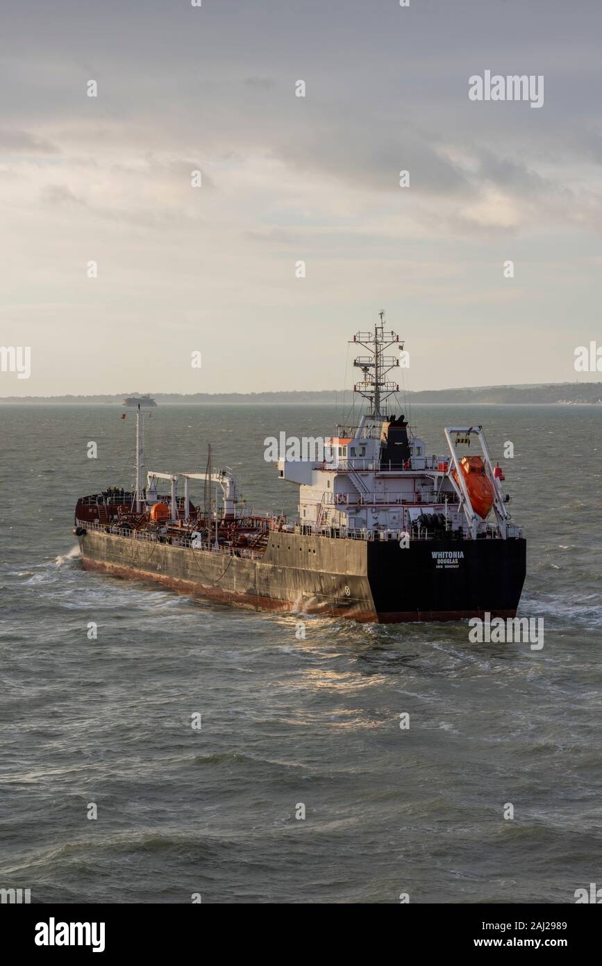 The Whitaker tanker whitening leaving Portsmouth harbour underway at ...