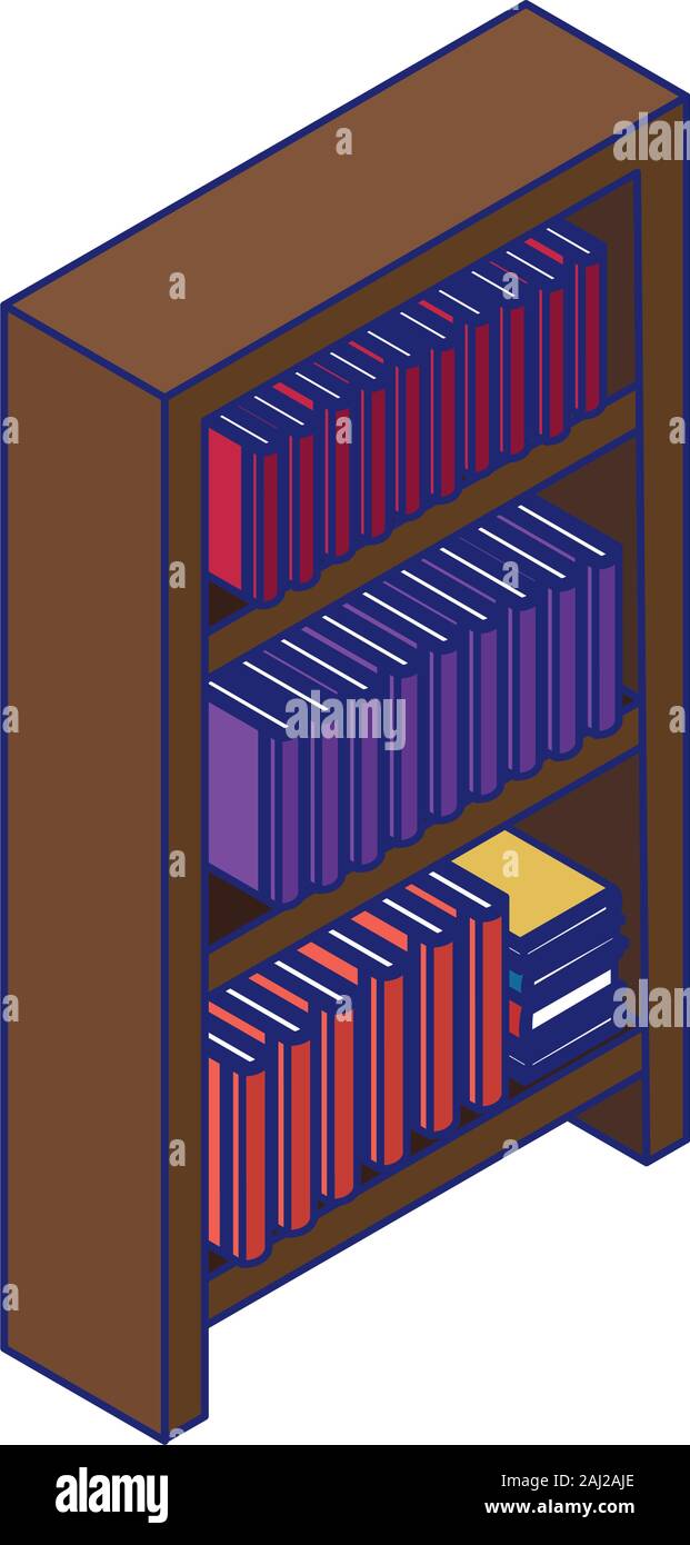 wooden bookshelf icon, colorful design Stock Vector Image & Art - Alamy