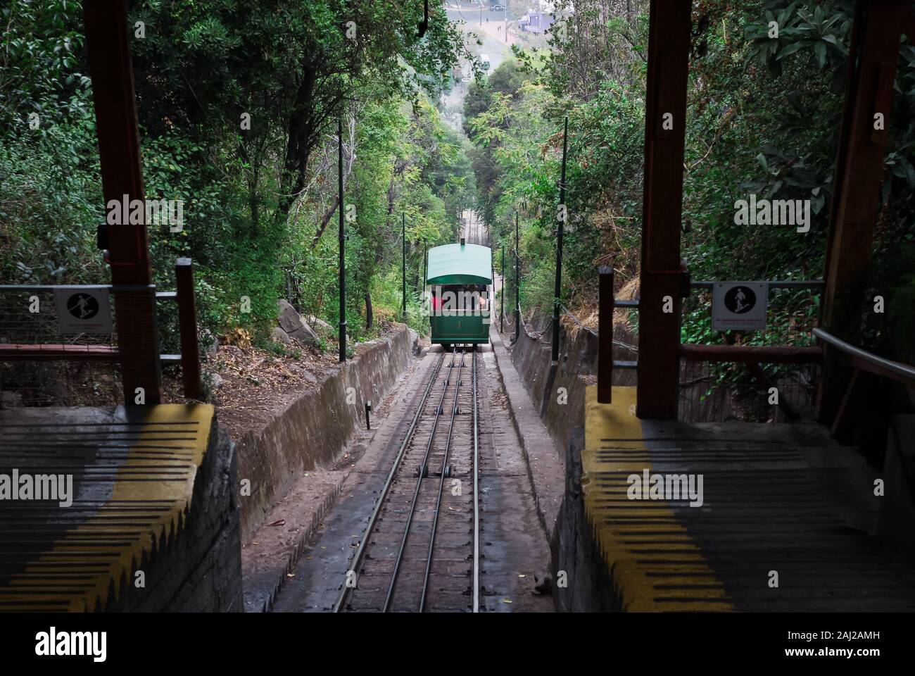 Cerro San Cristobal funicular in Santiago Stock Photo - Alamy