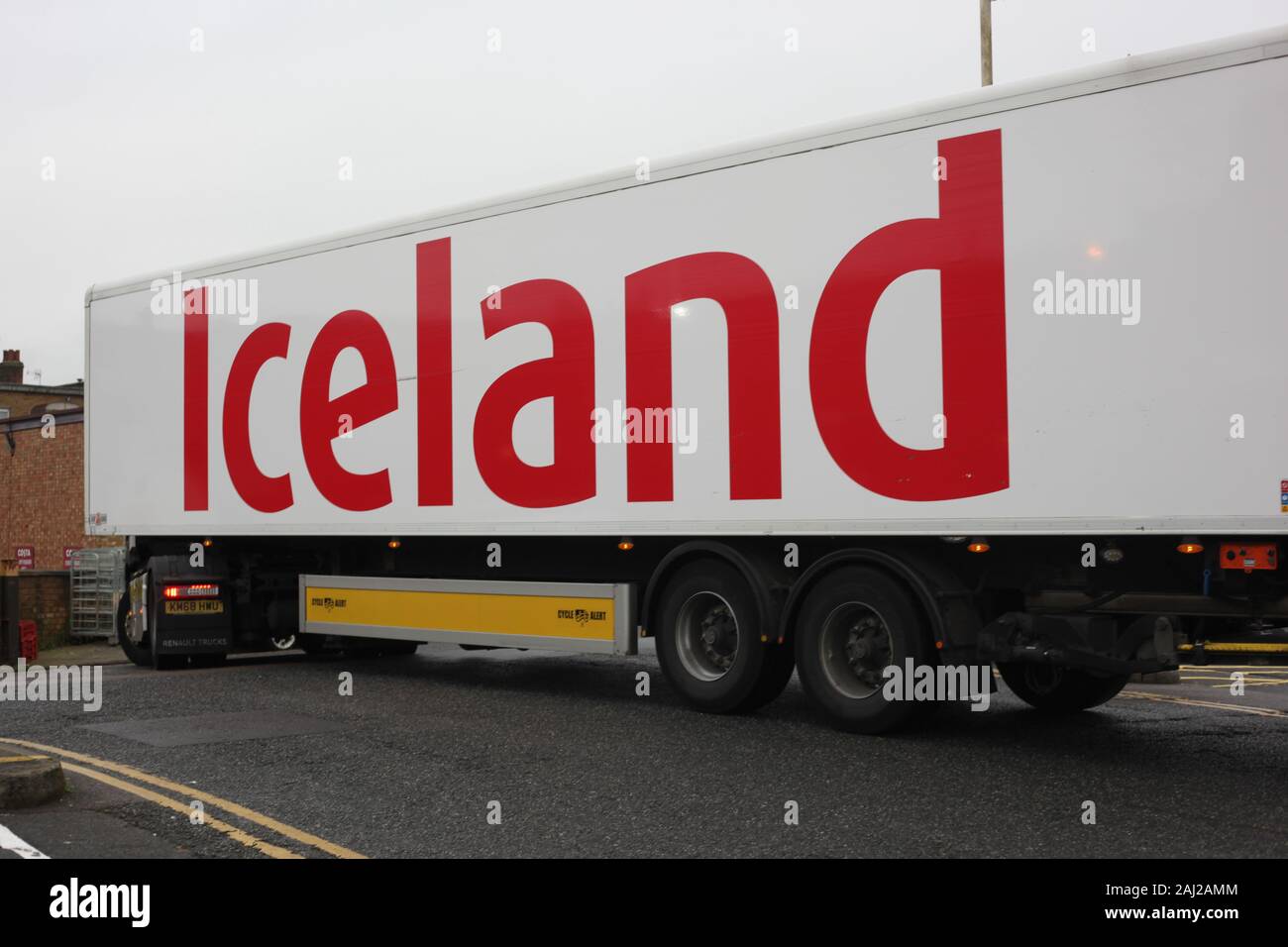 Iceland lorry delivering to store in Essex, Britain Stock Photo - Alamy