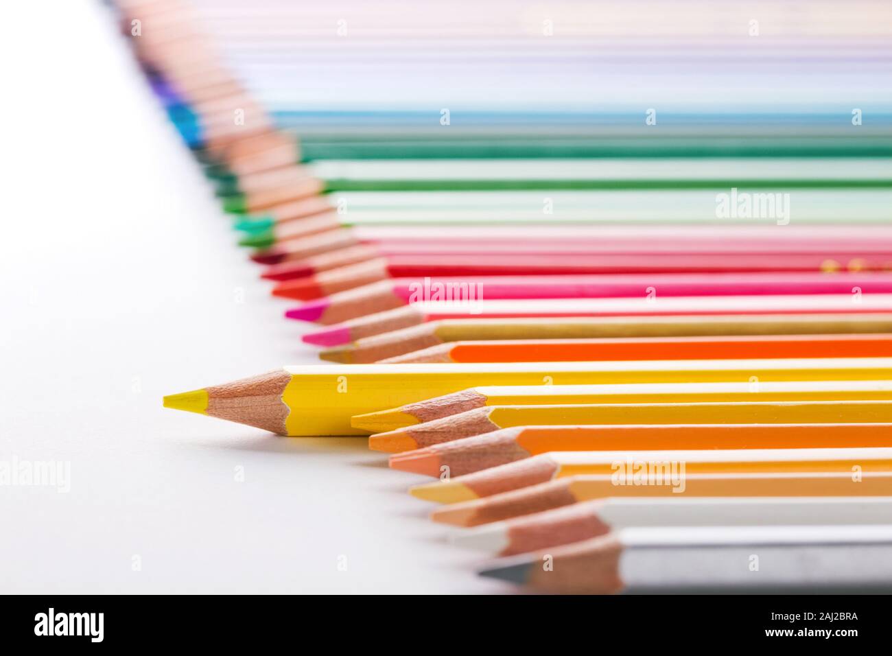 leadership concept with one pencil standing out of crowd of other ...