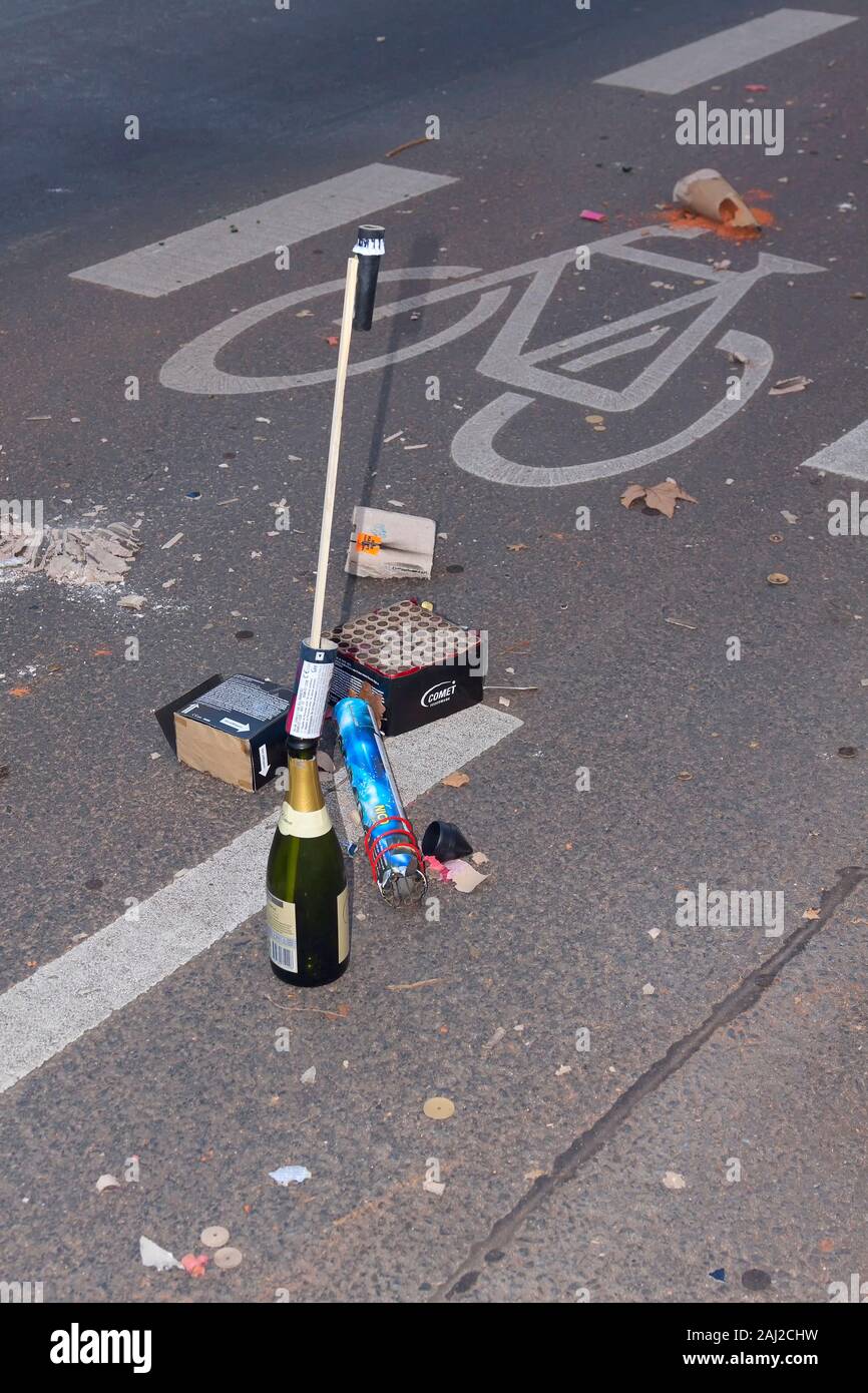 One day after New Year's Eve fireworks Stock Photo - Alamy