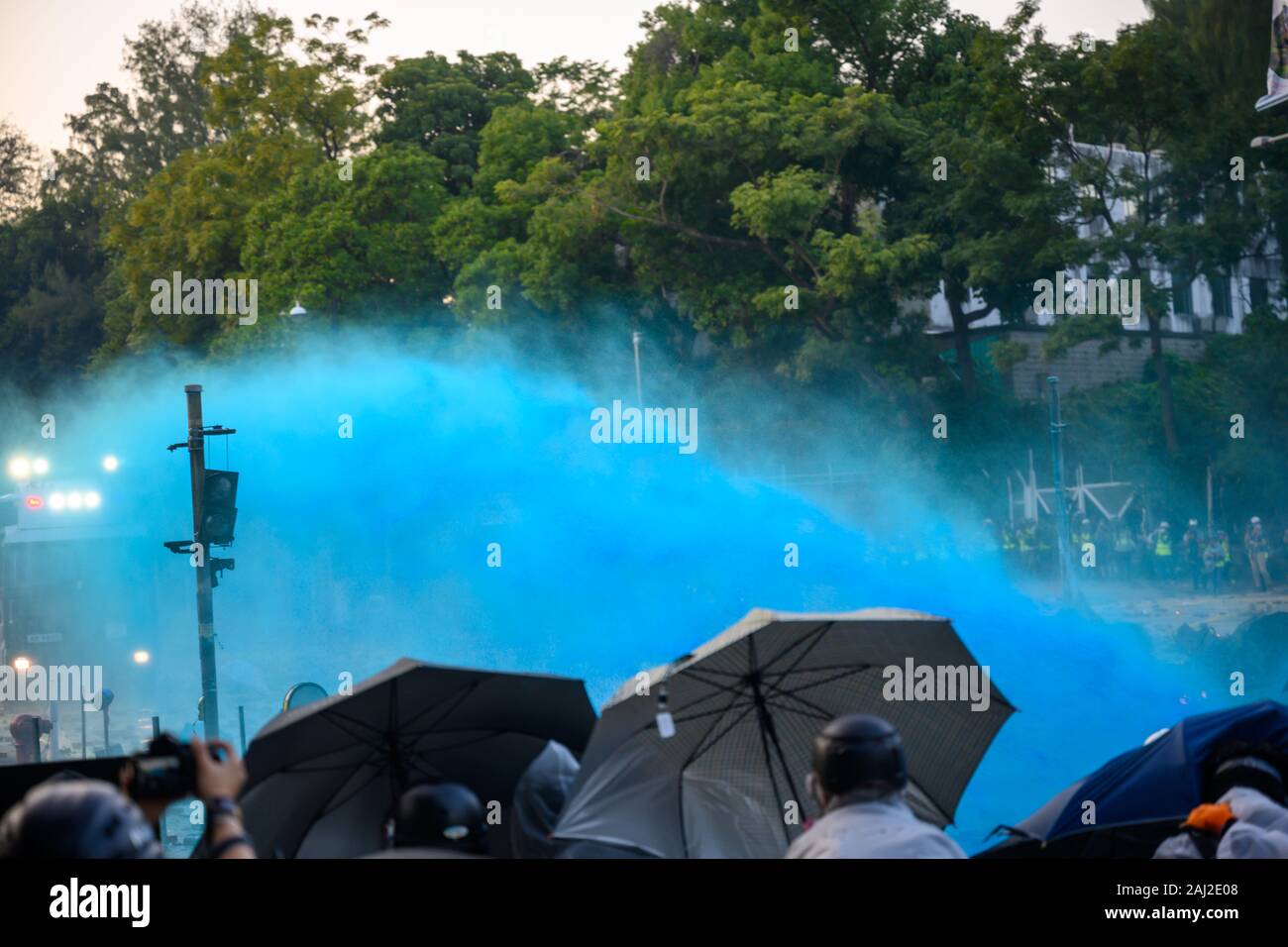 PolyU, Hong Kong - Nov 17, 2019: The first day of the Siege of PolyU ...
