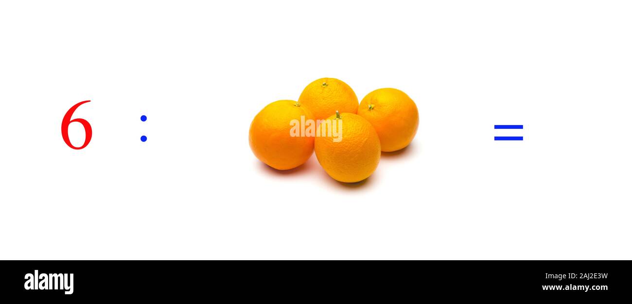 Simple problems of mathematical division with oranges, problems for ...