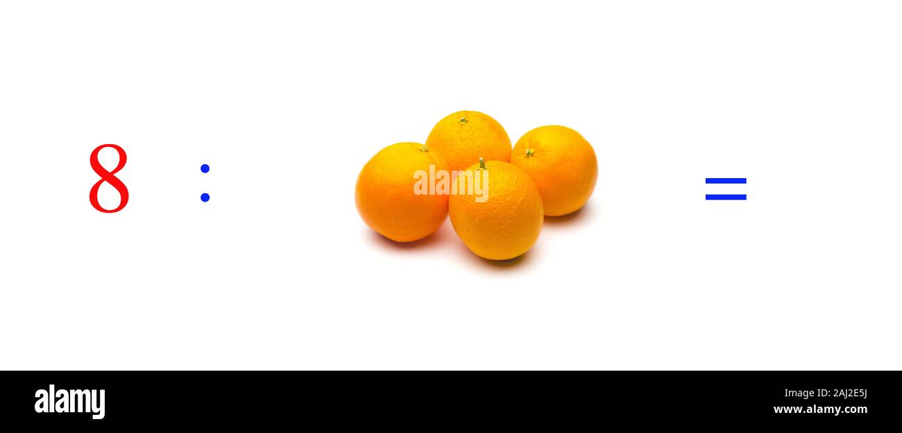 Simple problems of mathematical division with oranges, problems for ...