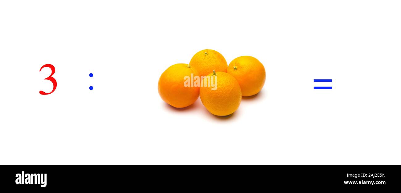 Simple problems of mathematical division with oranges, problems for ...