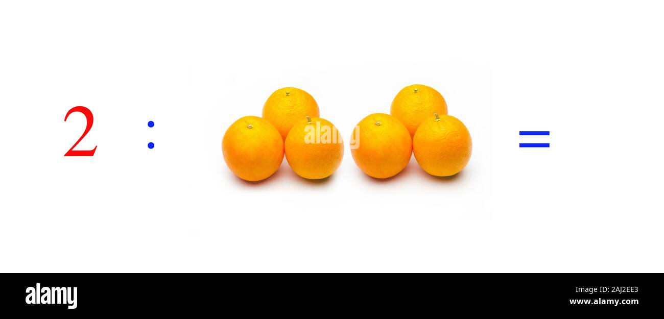 Simple problems of mathematical division with oranges, problems for ...