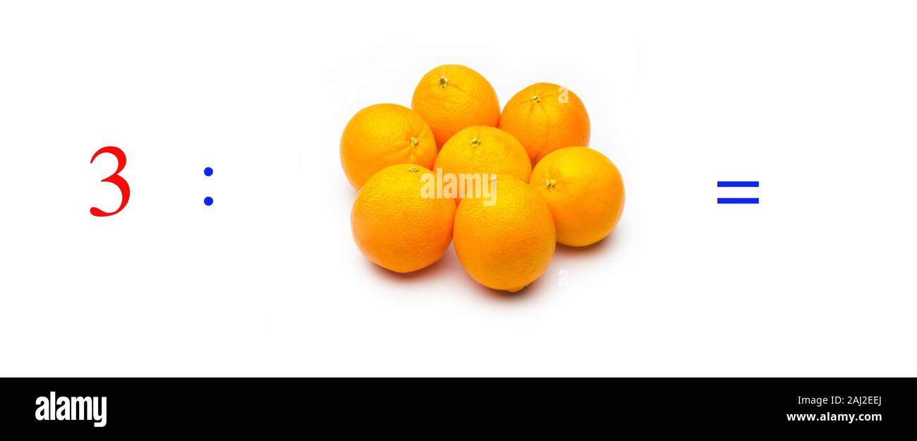 Simple problems of mathematical division with oranges, problems for ...