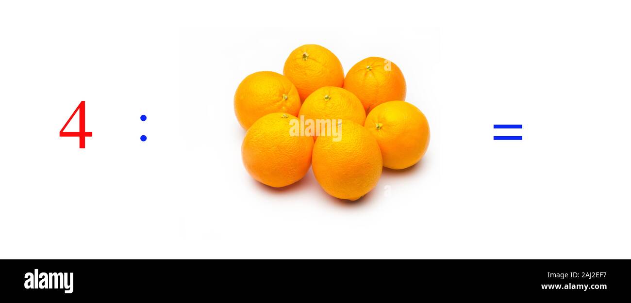 Simple problems of mathematical division with oranges, problems for ...