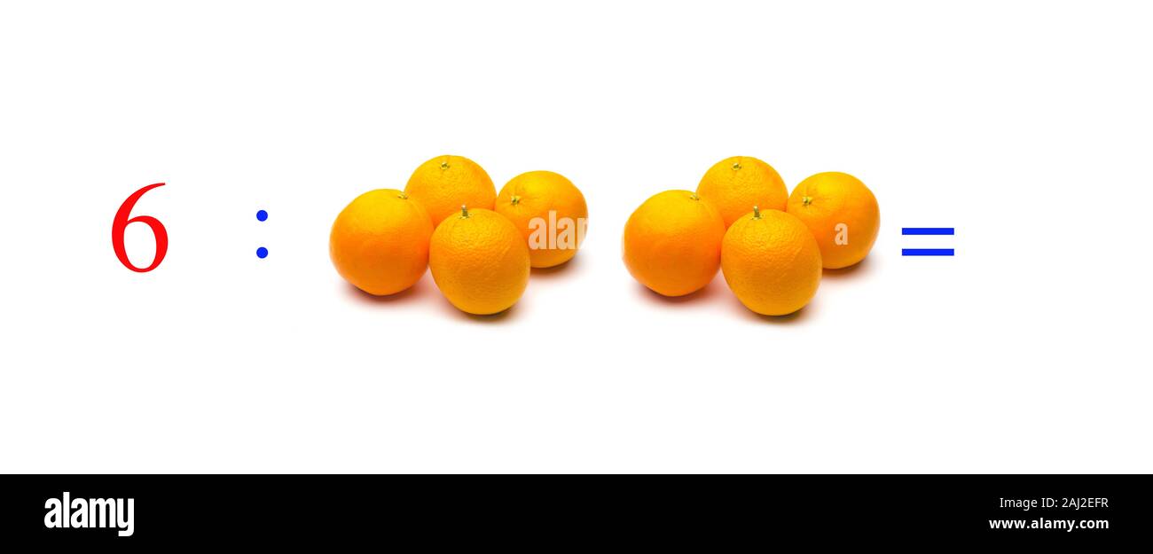 Simple problems of mathematical division with oranges, problems for ...