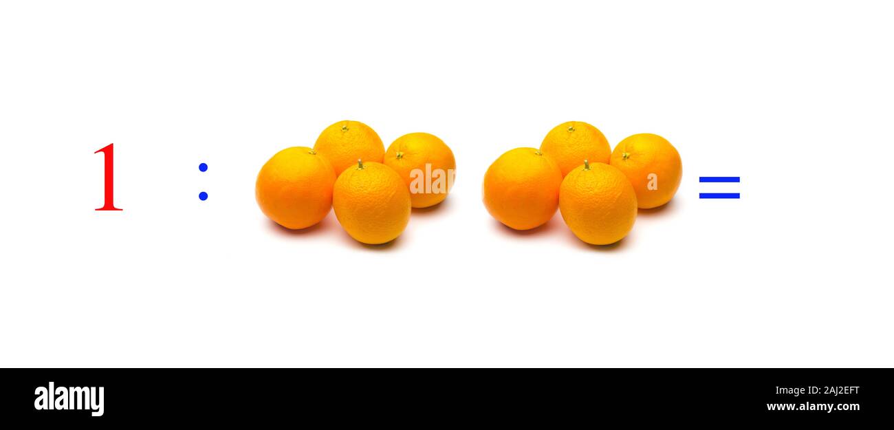 Simple problems of mathematical division with oranges, problems for ...