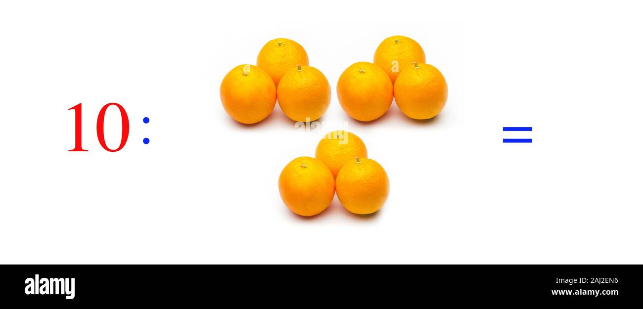 Simple problems of mathematical division with oranges, problems for ...