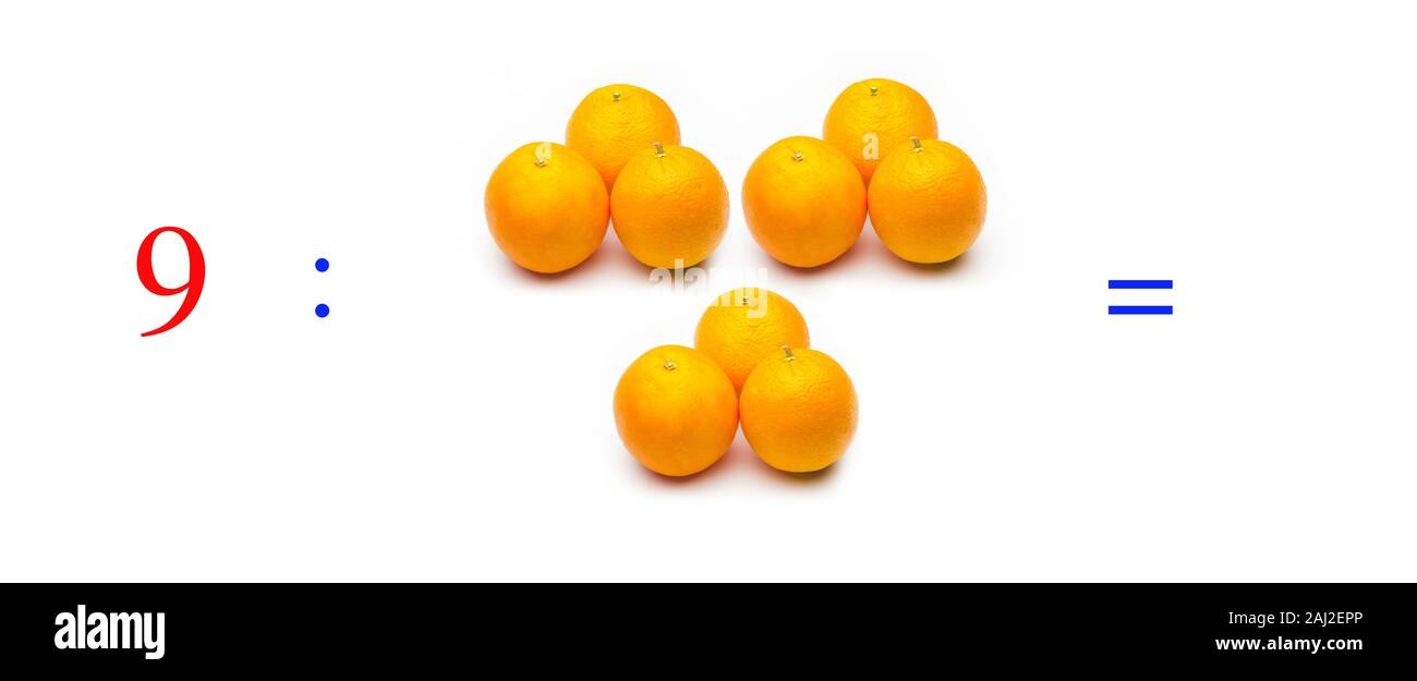 Simple problems of mathematical division with oranges, problems for ...