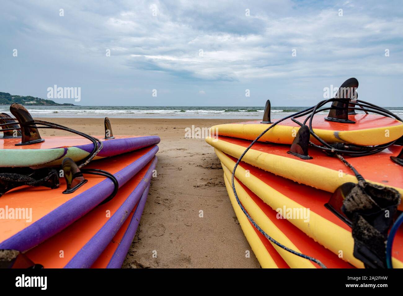 Stack of surfboards at sea Stock Photo - Alamy