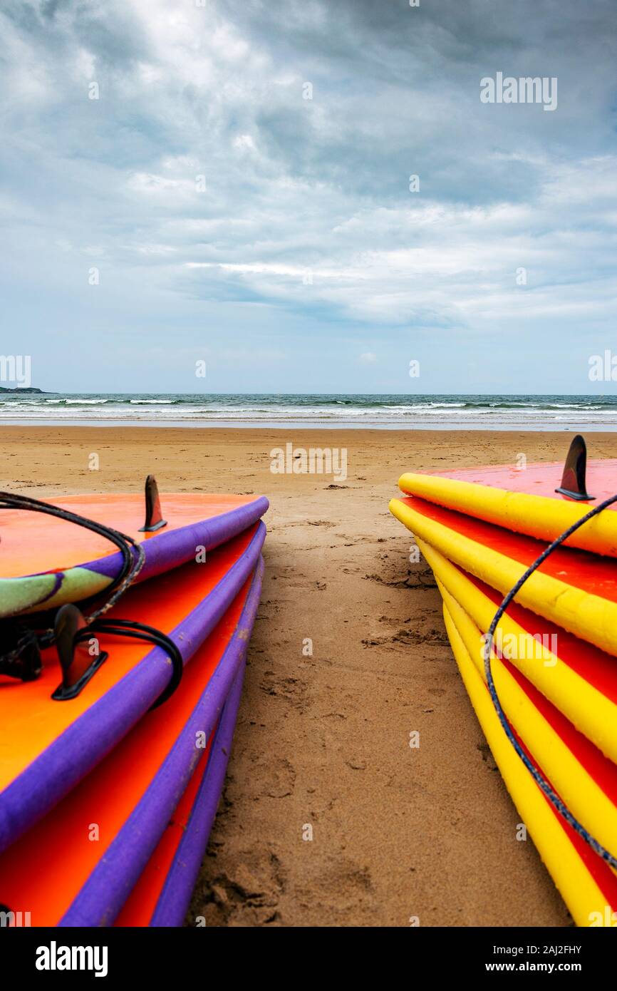 Stack of surfboards at sea Stock Photo - Alamy