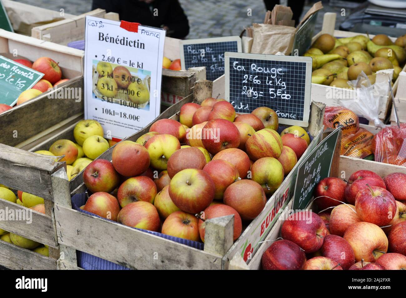 Sainte Catherine food market - Honfleur - Calvados - France Stock Photo ...