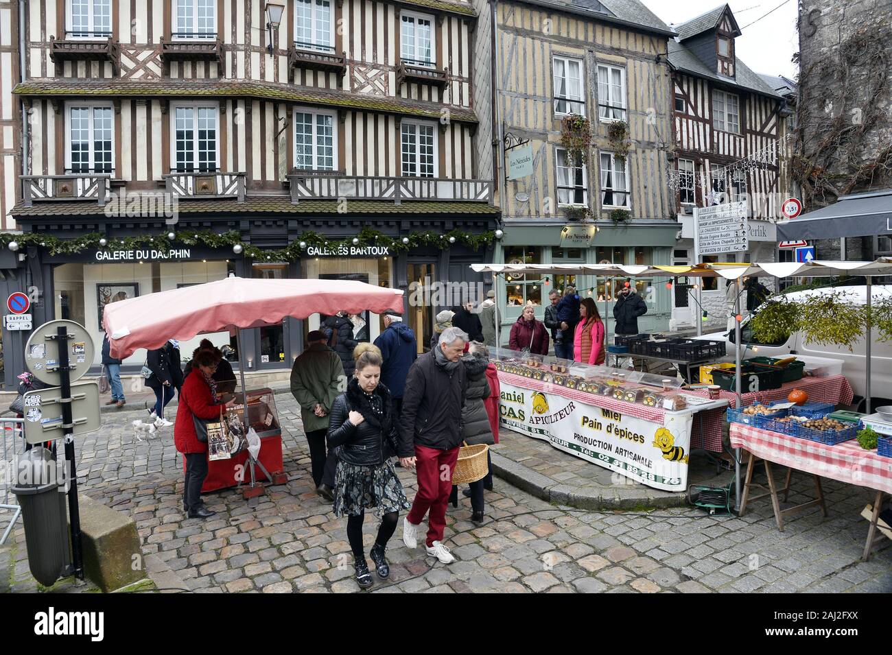 Sainte Catherine food market - Honfleur - Calvados - France Stock Photo ...