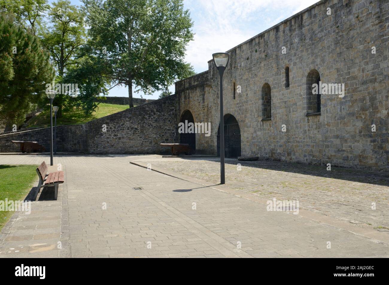 Stone building at the Citadel of Pamplona, the capital of the Navarre ...