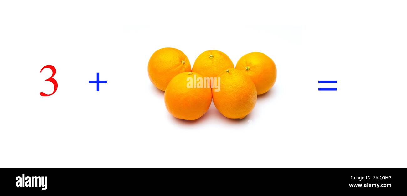 Simple problems of sums with oranges, mathematical problems for ...