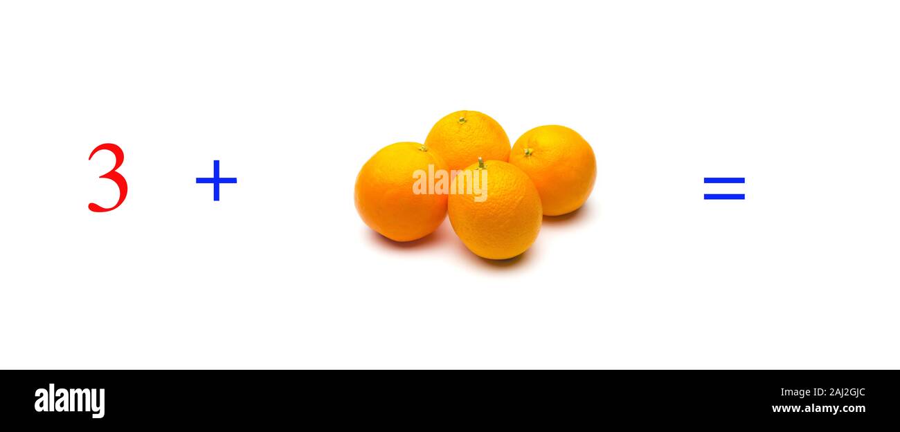 Simple problems of sums with oranges, mathematical problems for ...