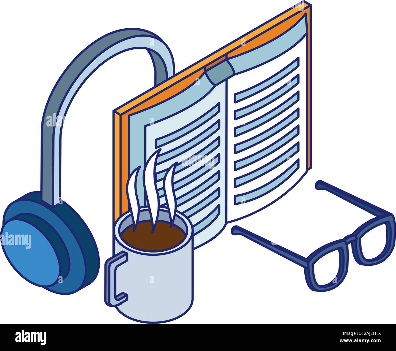 Coffee listening Stock Vector Images - Alamy