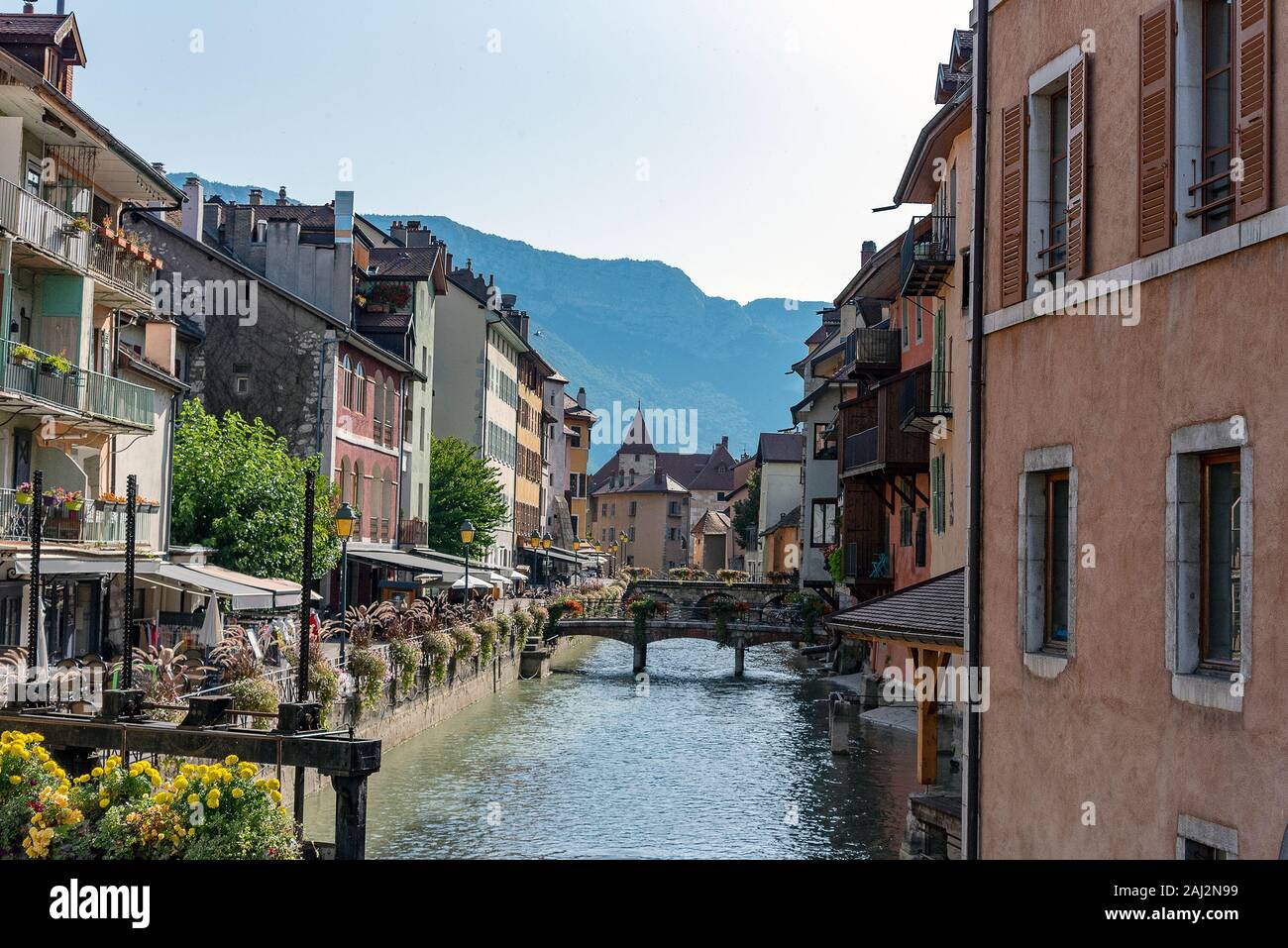 Annecy cityscape and river in morning Stock Photo - Alamy