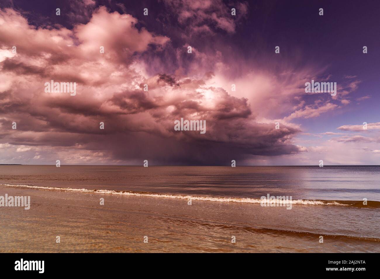 Cloud over gulf of Riga, Baltic sea Stock Photo - Alamy