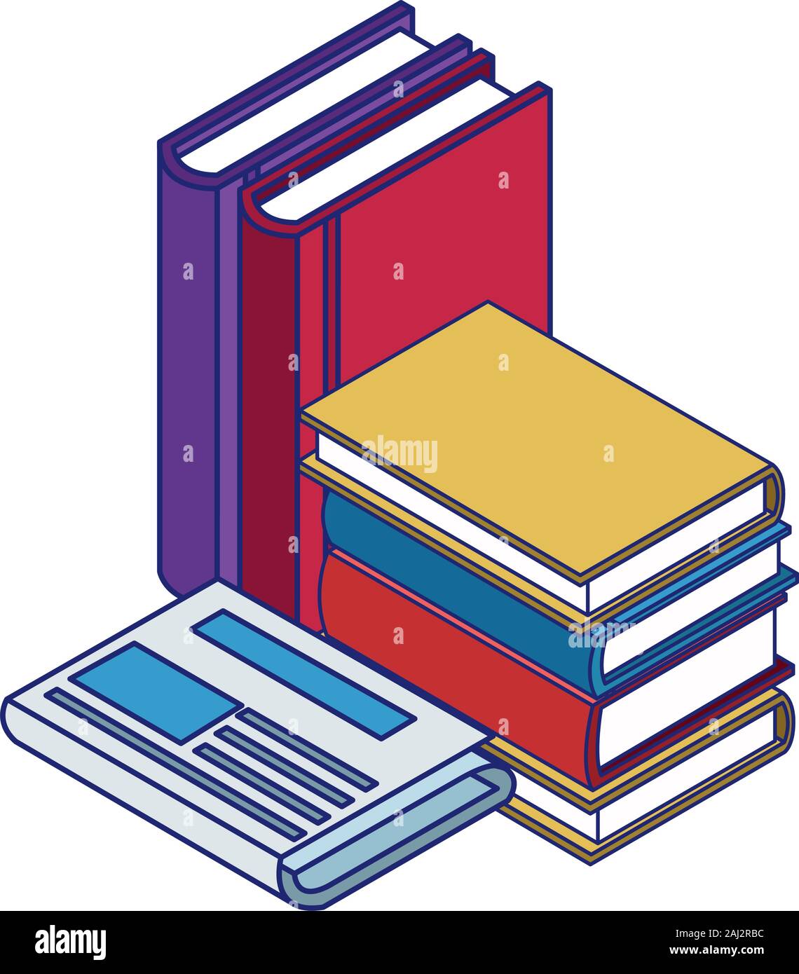 newspaper and academic books, colorful design Stock Vector Image & Art ...