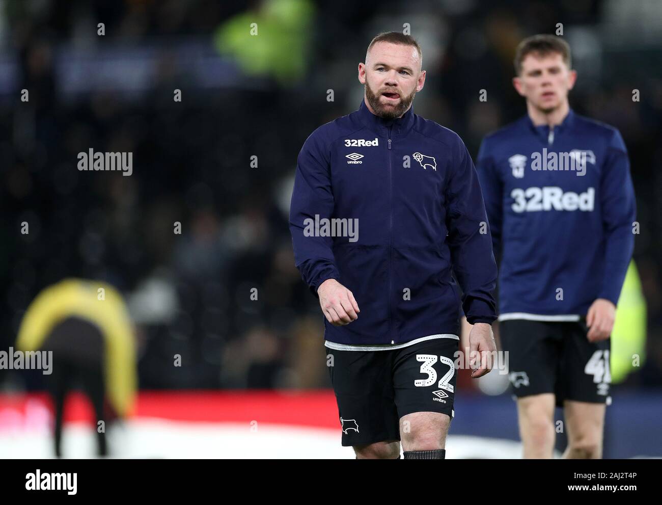 Derby County's Wayne Rooney during the warm-up before the Sky Bet ...